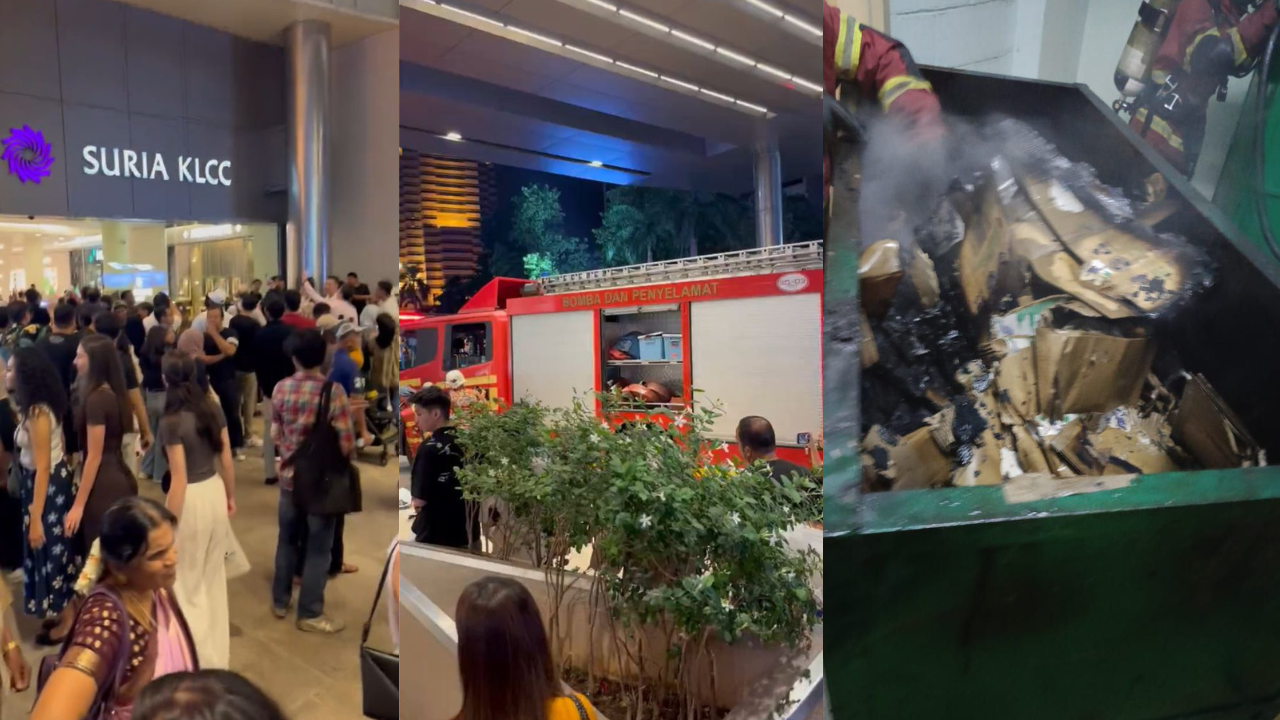 Hundreds Evacuated After Rubbish Bin Catches Fire at Suria KLCC