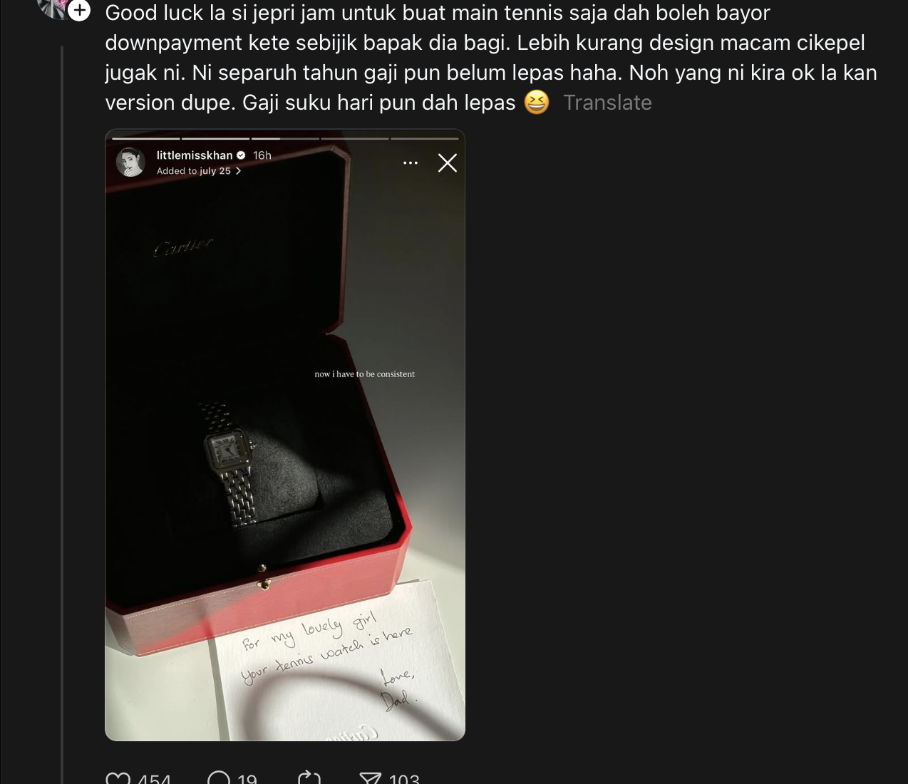 Ameera Khan Dapat Hadiah Jam Tangan RM25,000 Hanya Untuk Main Tenis ...