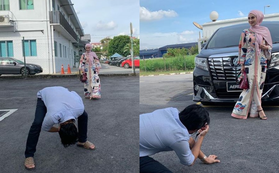 "Sampai Tunggang Terbalik" - Netizen Terhibur Lihat Gelagat Aeril Zafrel Tangkap Gambar Isteri ...