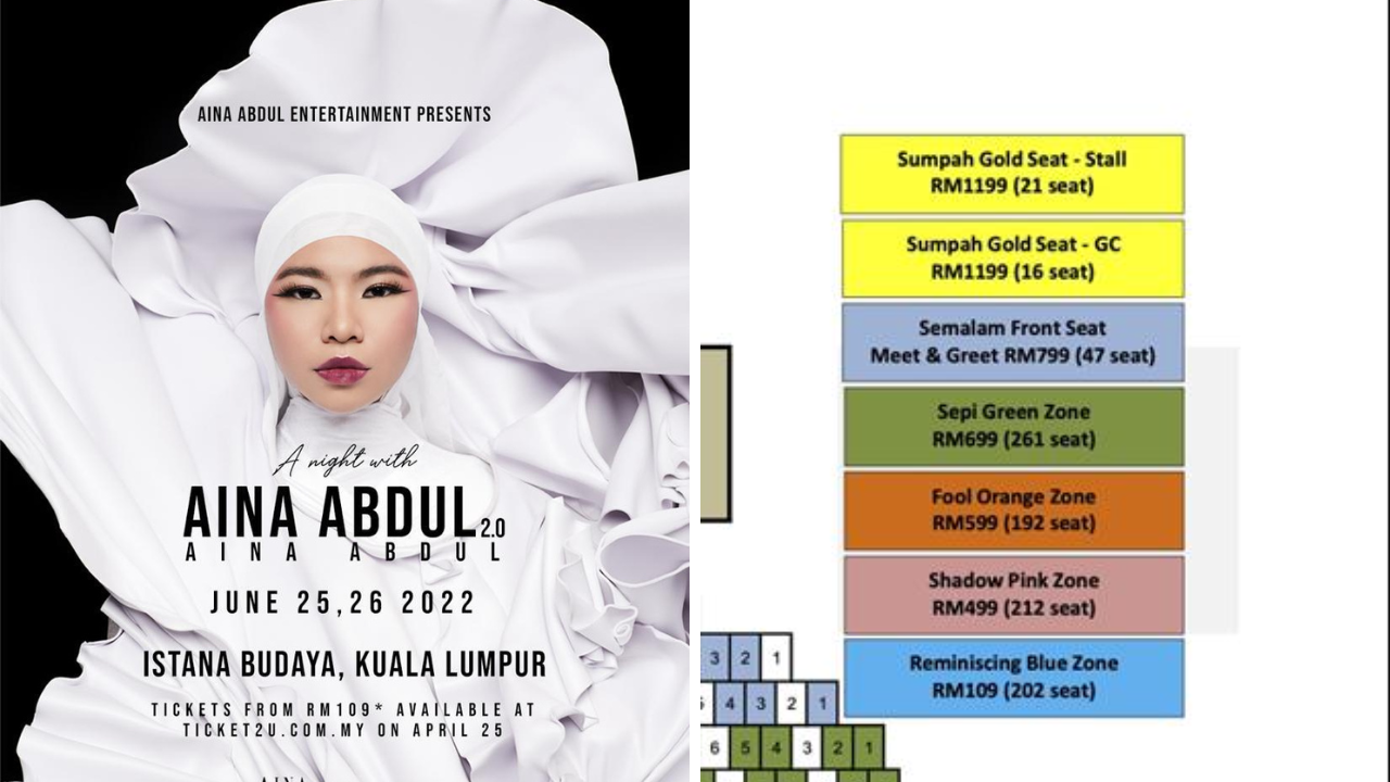 Singer Aina Abdul Faces Backlash from Fans Over VIP Tickets That Cost ...