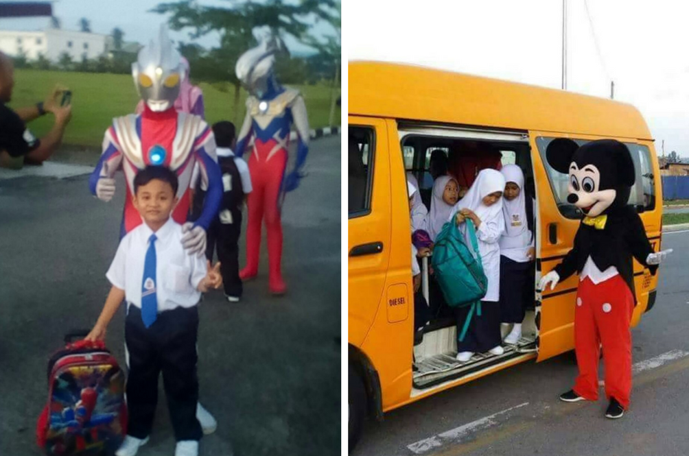Mickey Mouse and Ultraman Greet Kids on Their First Day of School | Gempak