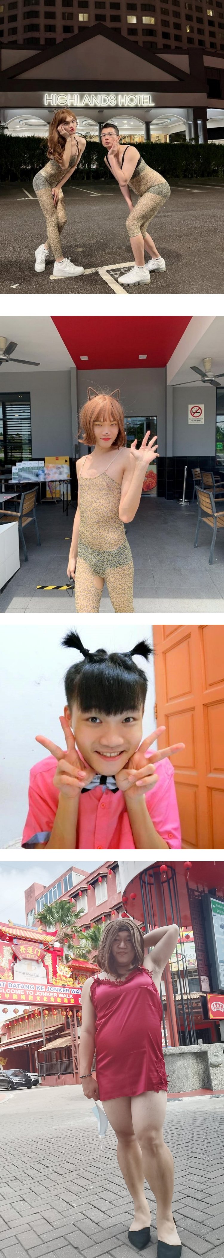 Bryan Wee、Deacon Chai柔佛王宫前男扮女装！ 穿情趣衣+露内裤拍照 | XUAN