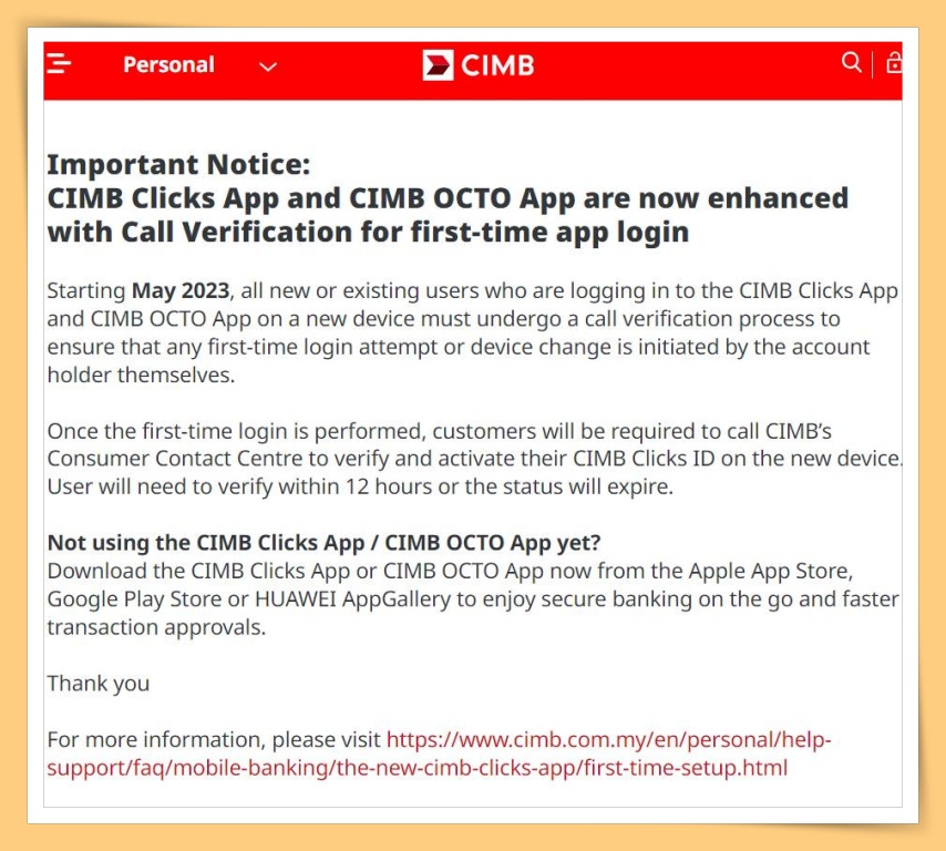 知多点 I CIMB用户注意！新手机登录CIMB App需先做这件事！ | XUAN